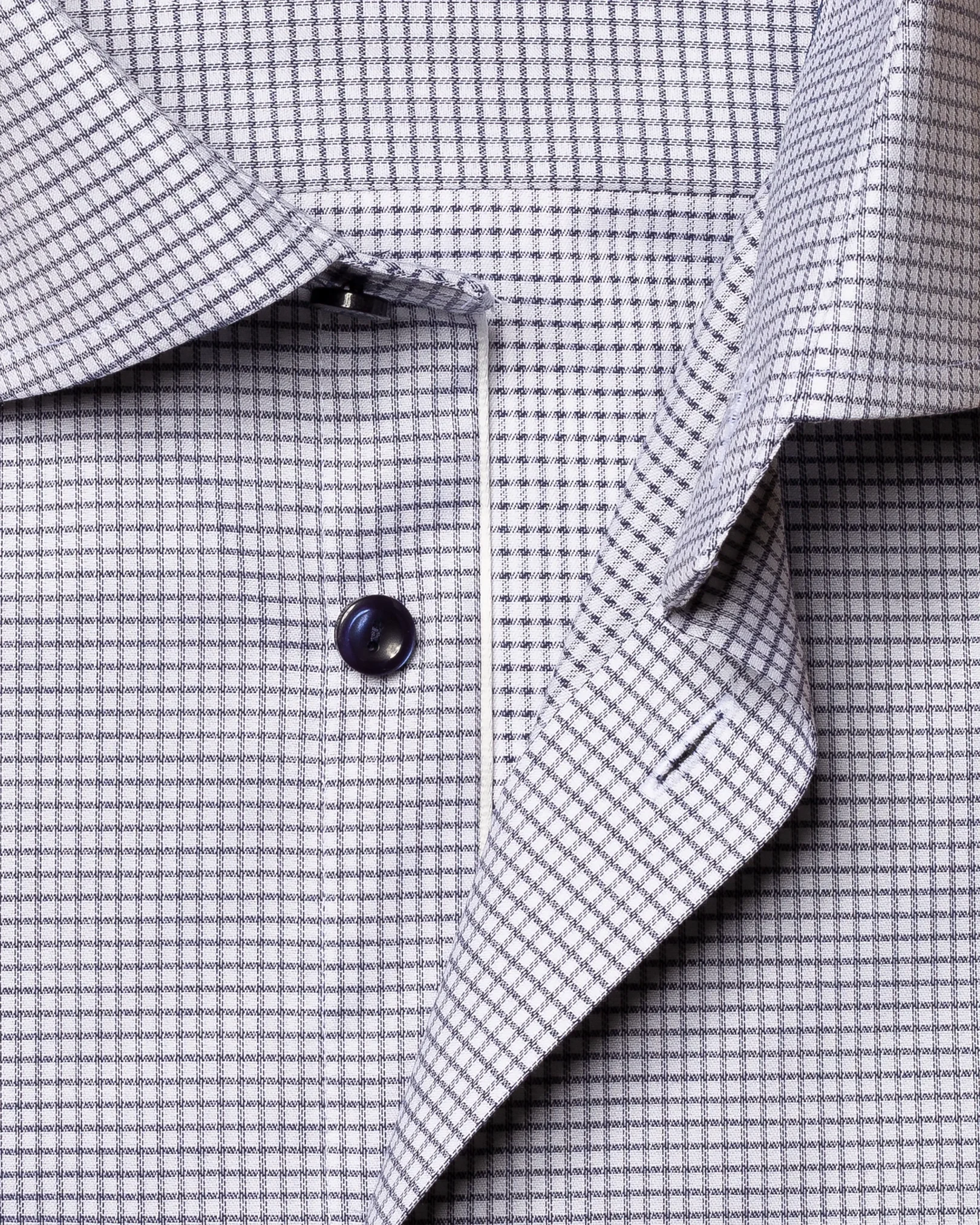 Blue Micro Check Stretch Shirt - Eton