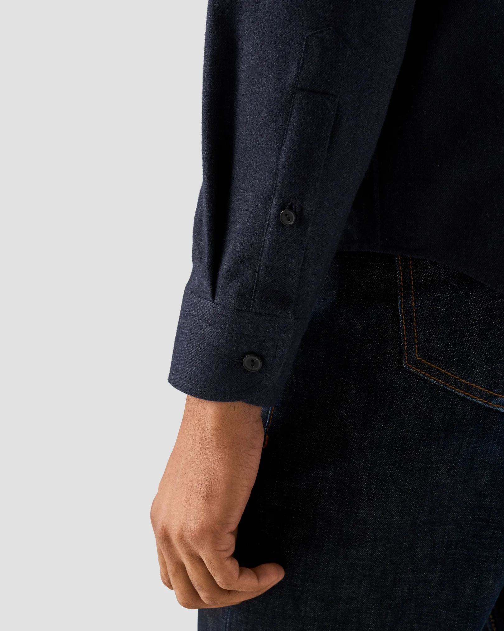 Solid Flannel Shirt - Eton