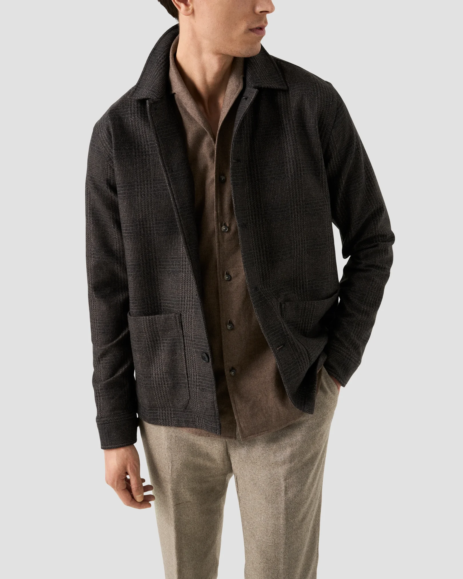 Solid Flannel Shirt - Eton