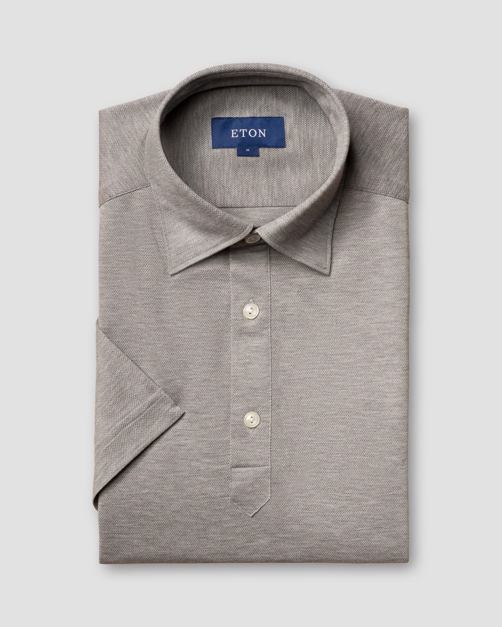 Light grey piqué polo shirt - short sleeved - Eton