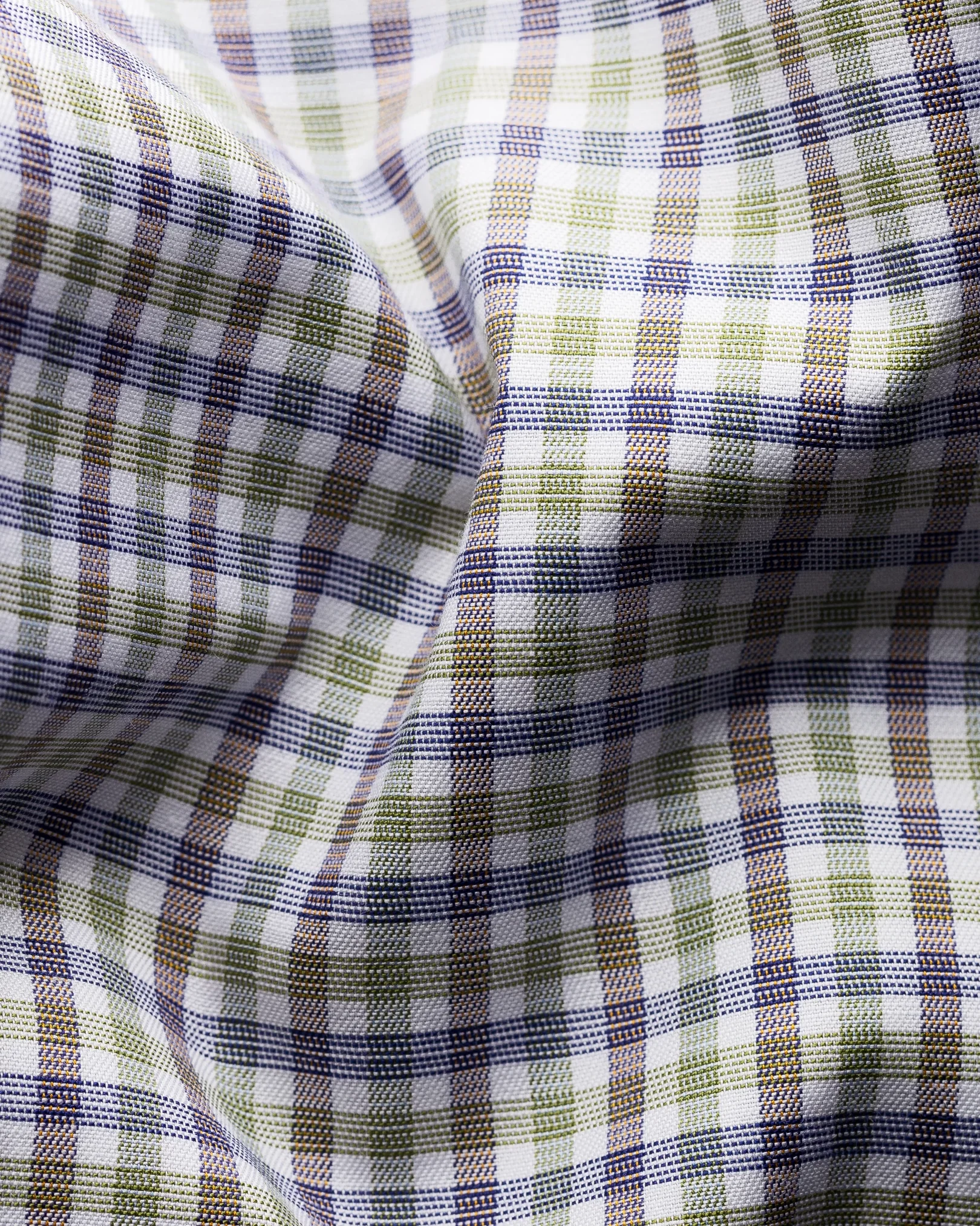 Three Color Check Cotton Lyocell Stretch Shirt - Eton