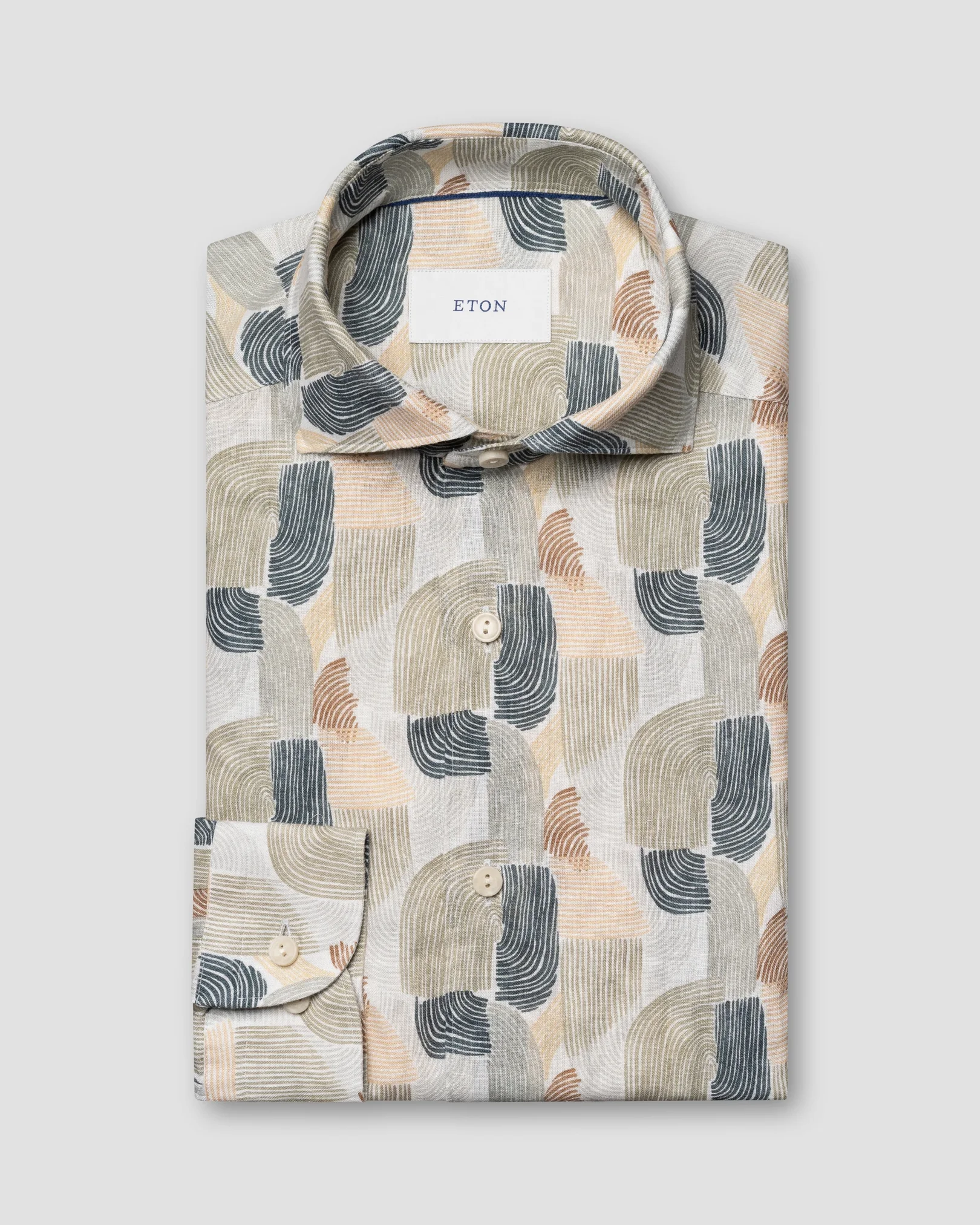Geometric Print Linen Shirt - Eton