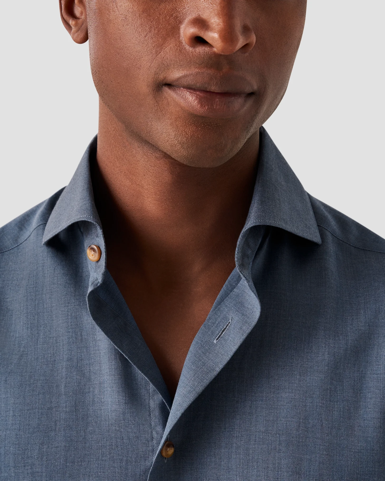 Blue Wrinkle Free Flannel Shirt - Eton