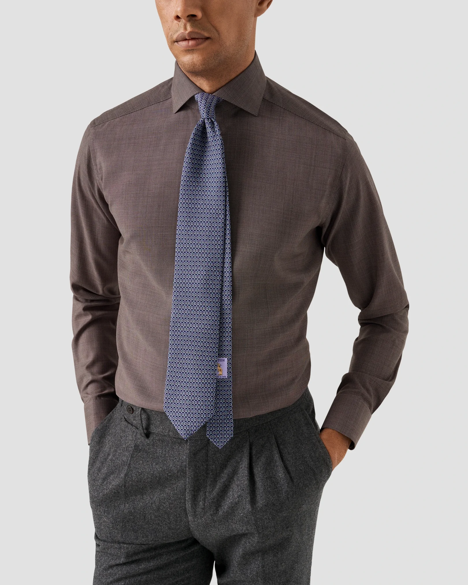 Semi Solid 120 Merino Wool Shirt - Eton