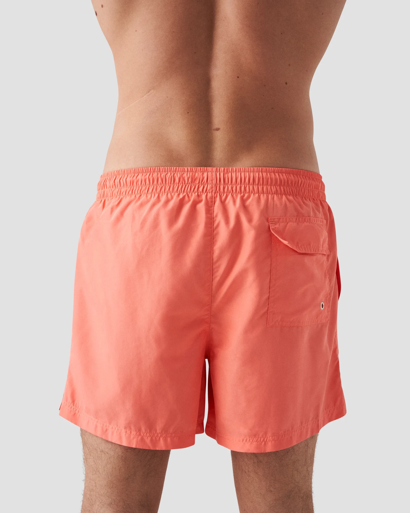 Orange Swim Shorts — Sardinian Postcard Print Detail - Eton