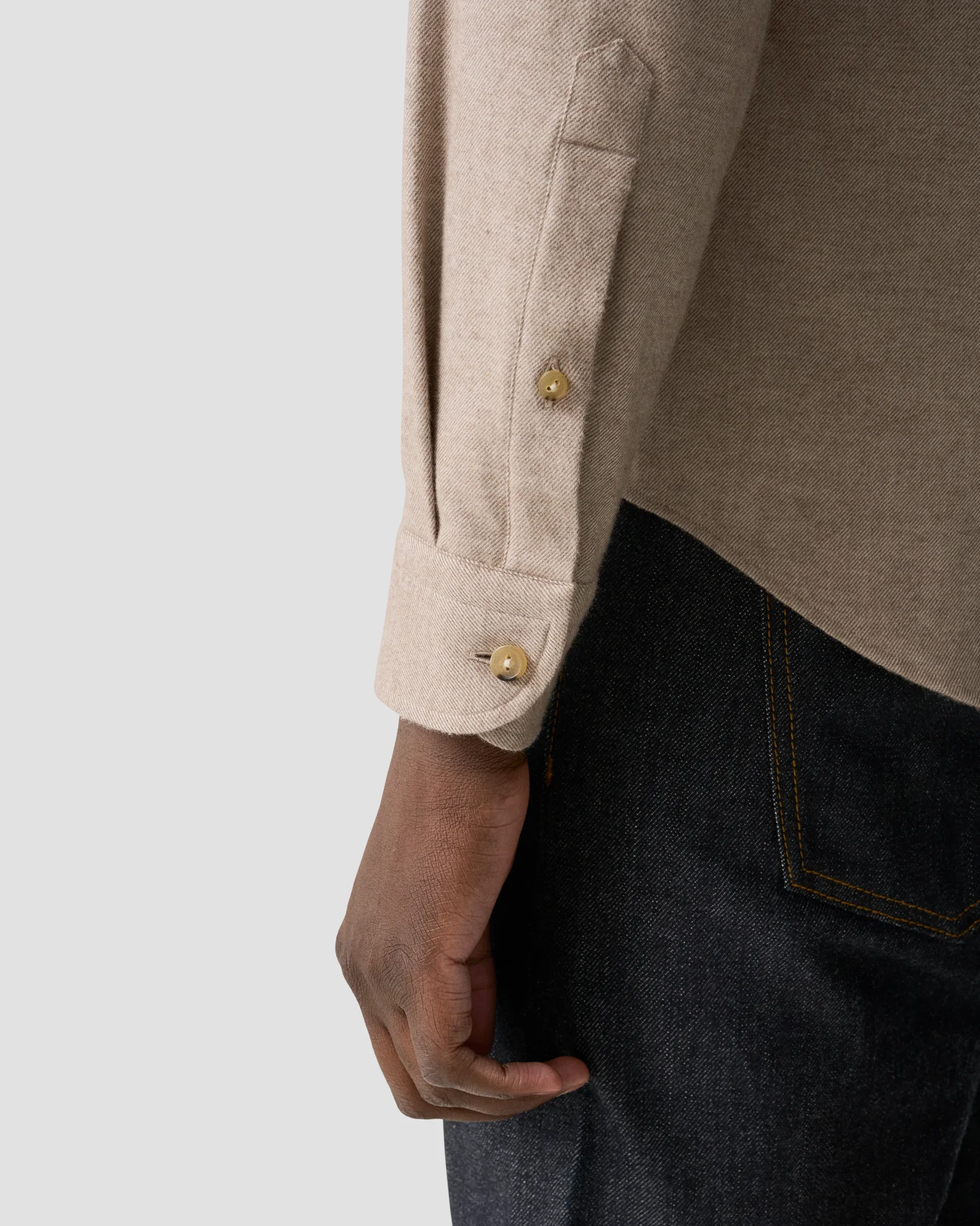 Solid Flannel Shirt - Eton