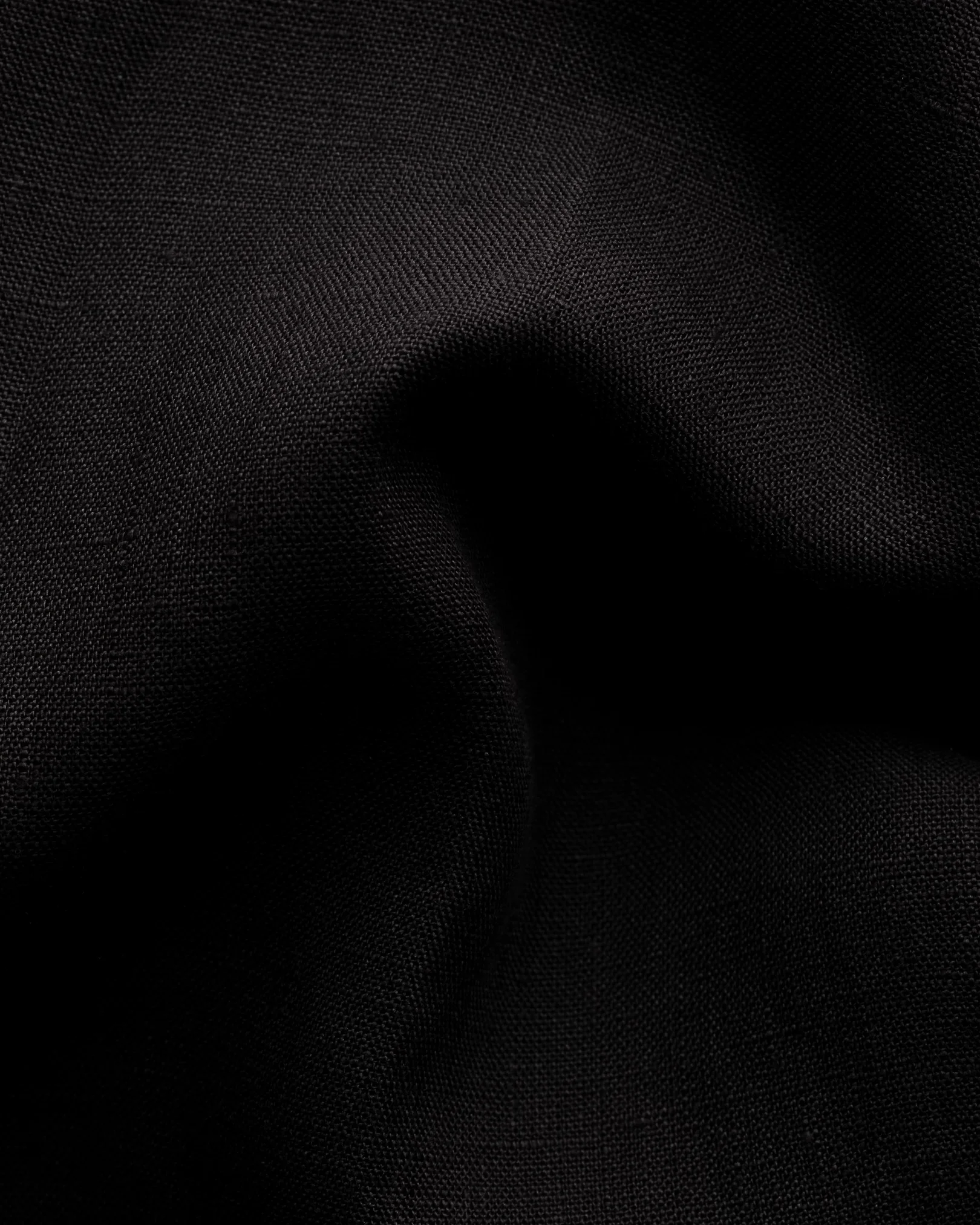 Black Linen Shirt - Wide Spread - Eton