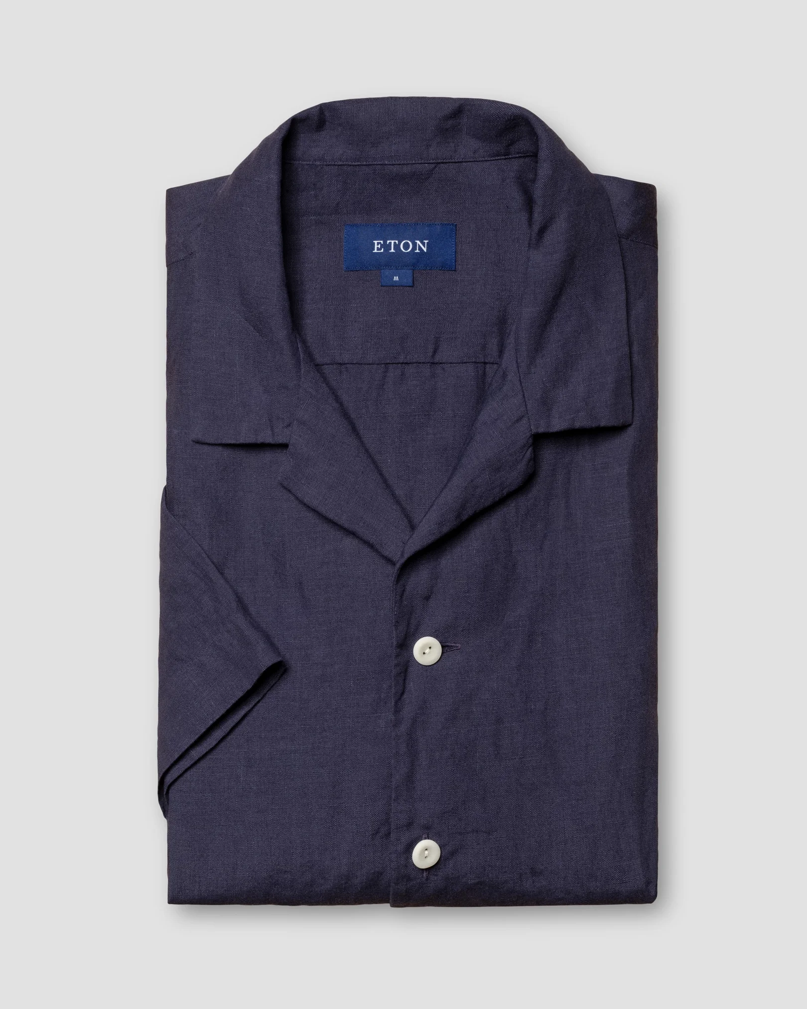 Navy Linen Resort Shirt - Eton