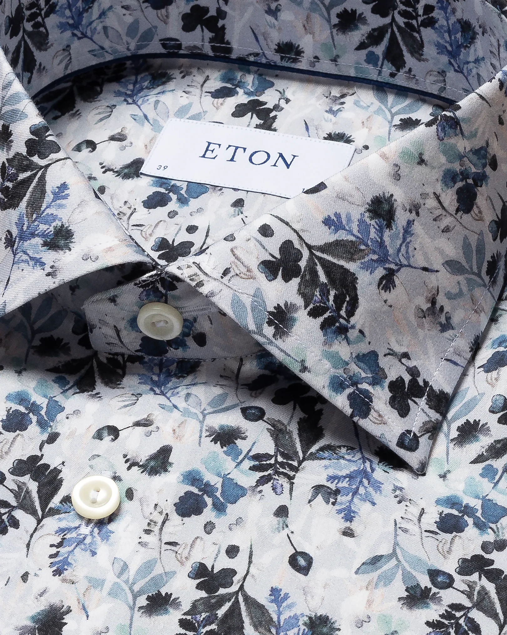 Light Blue Print Shirt - Eton