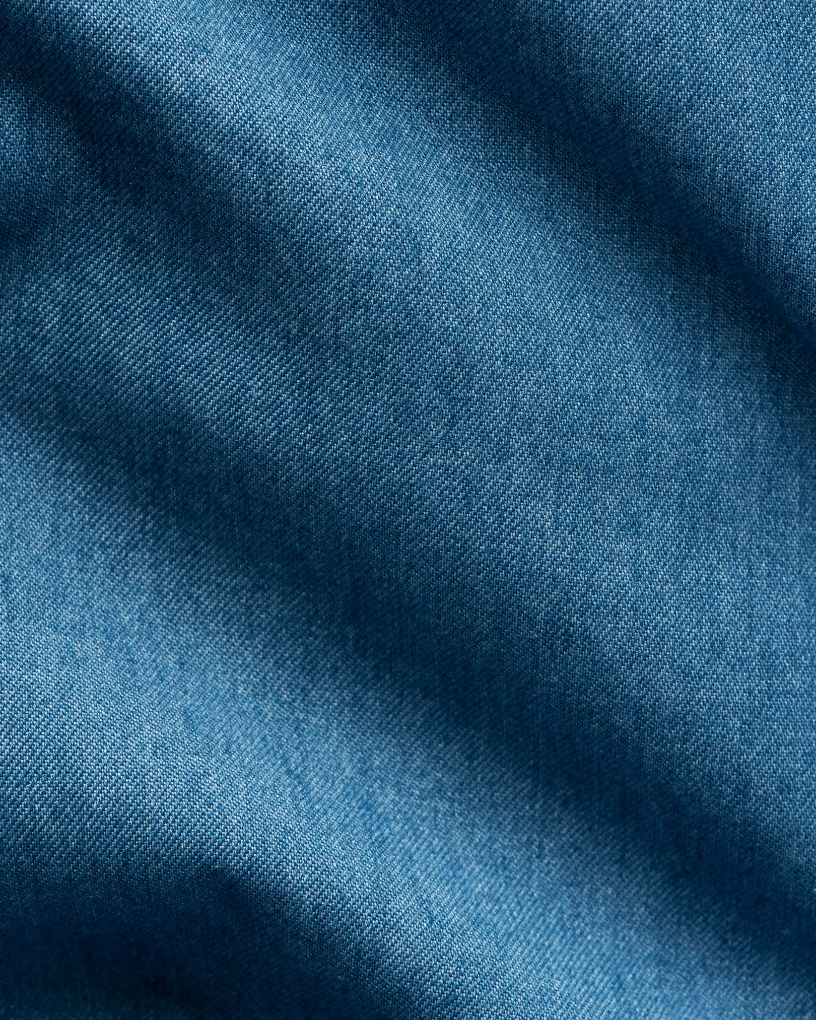 Mid Blue Denim Shirt - Eton