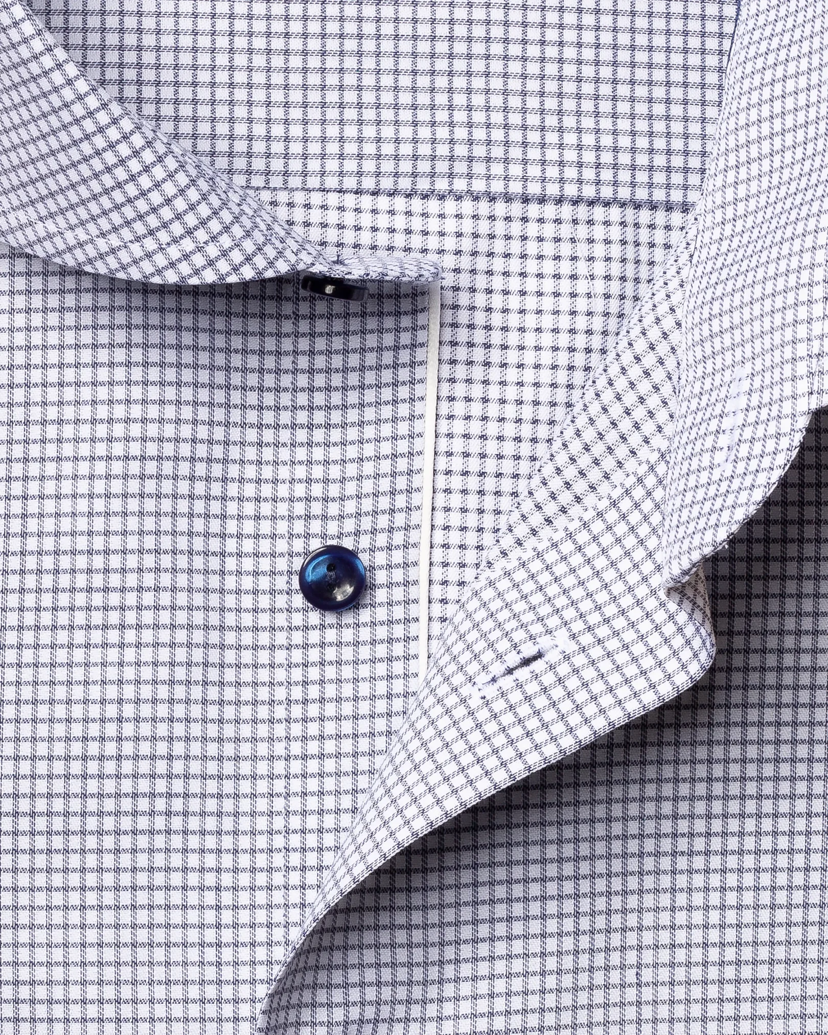 Blue Micro Check Stretch Shirt - Eton