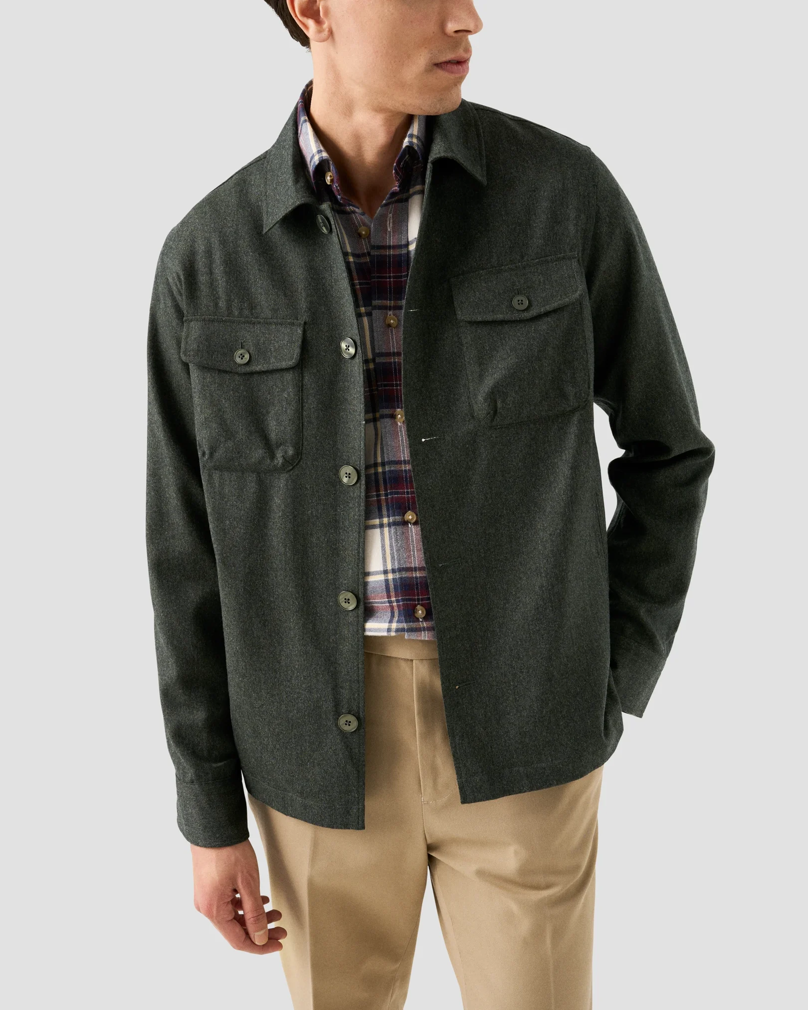 Plaid Check Flannel Shirt - Eton