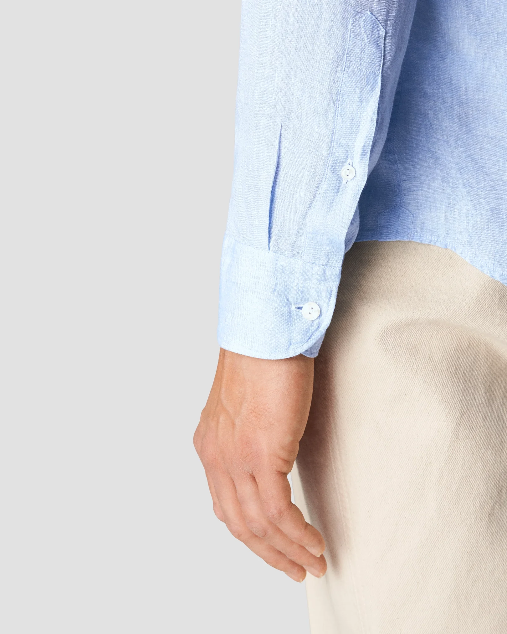 Light Blue Linen Shirt - Eton