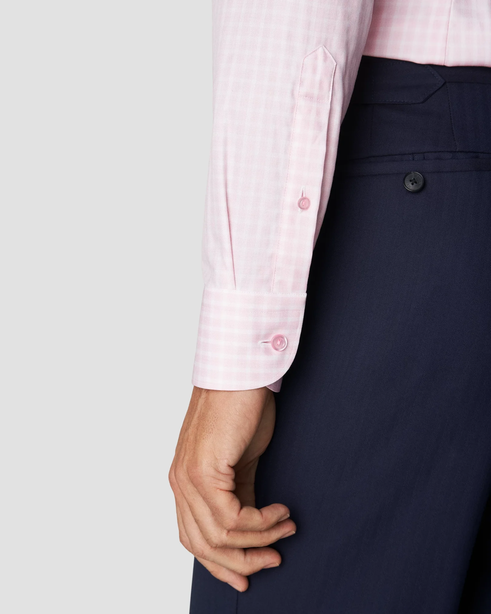 Pink Checked Cotton-Lyocell Stretch Shirt - Eton