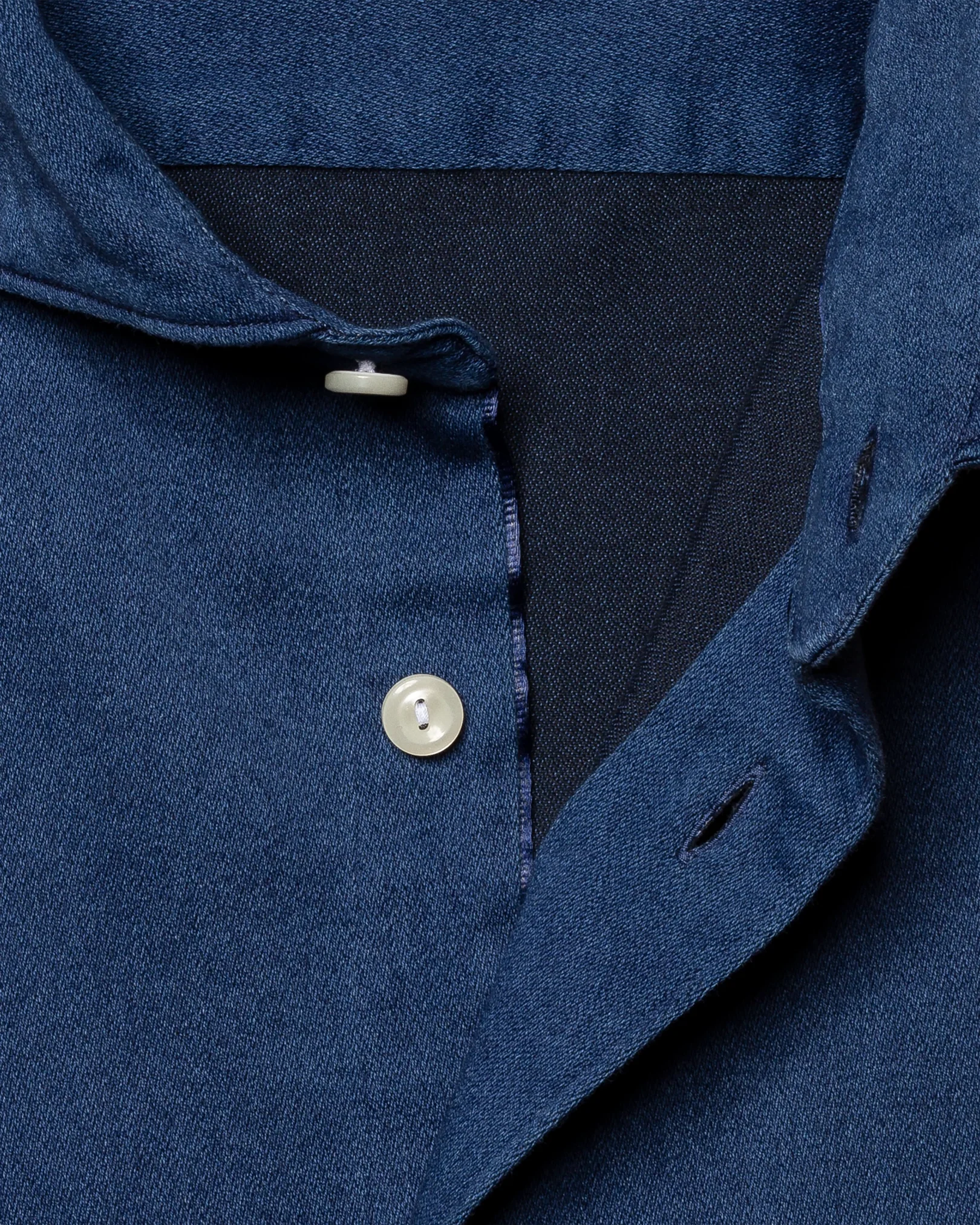Dark Blue Satin Indigo Shirt - Eton