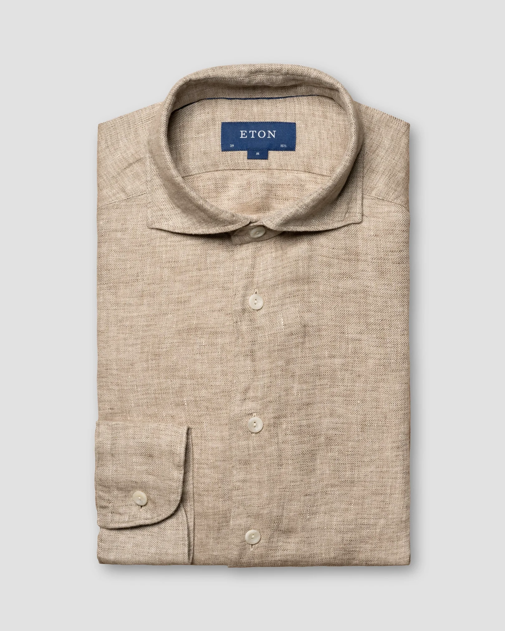 Light Brown Linen Twill Shirt - Eton