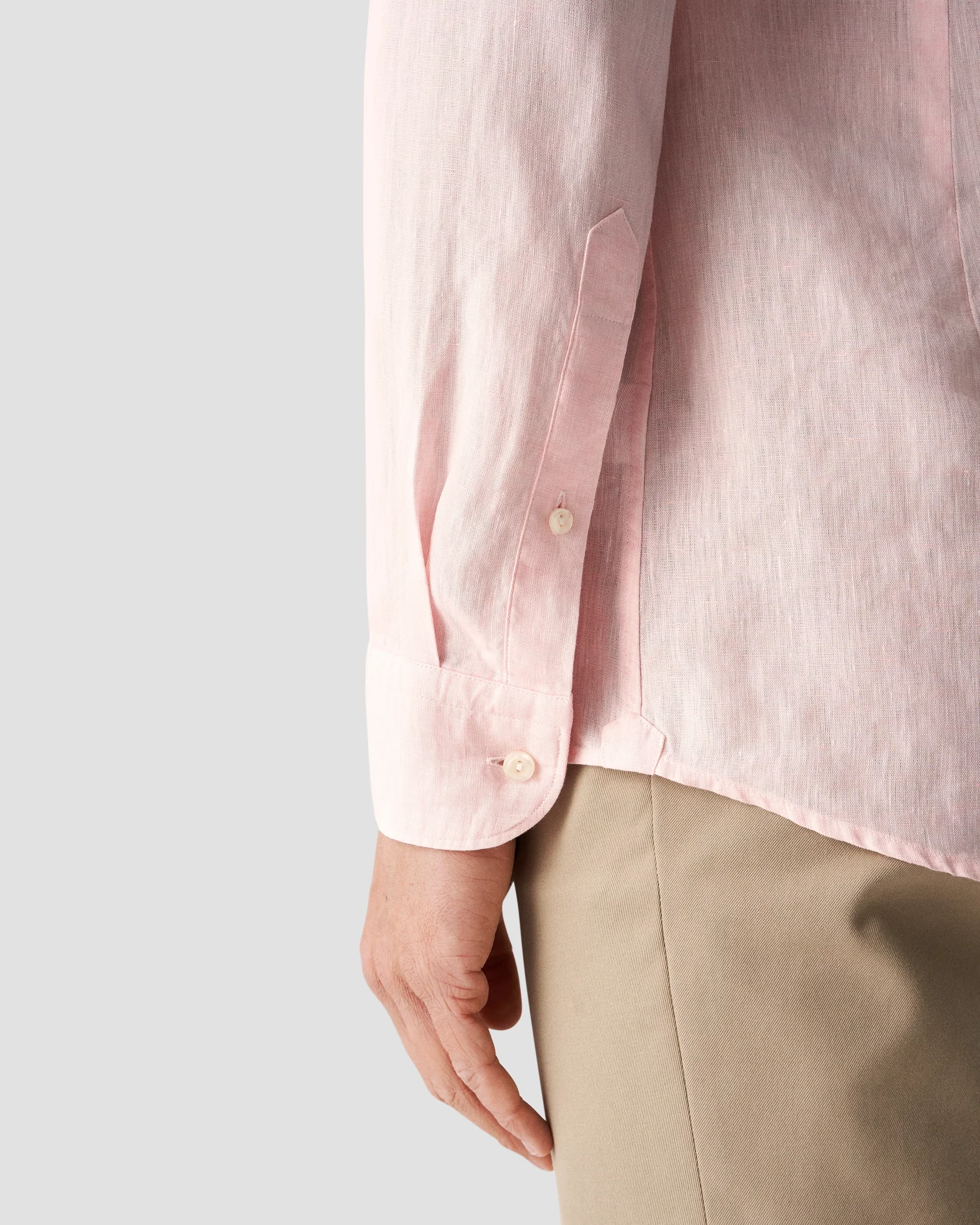 Pink Linen Shirt - Wide Spread - Eton