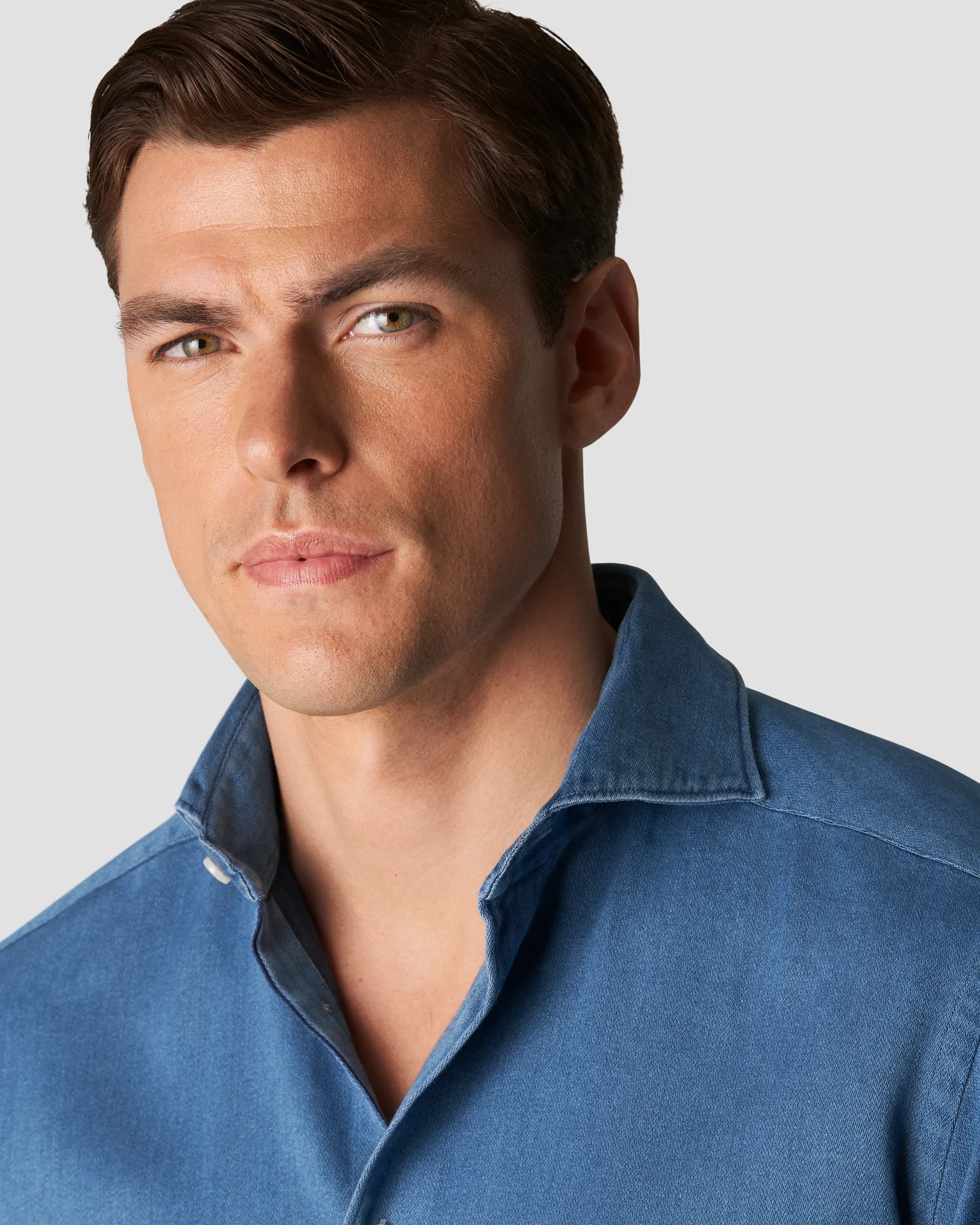 Blue Satin Indigo Shirt - Eton