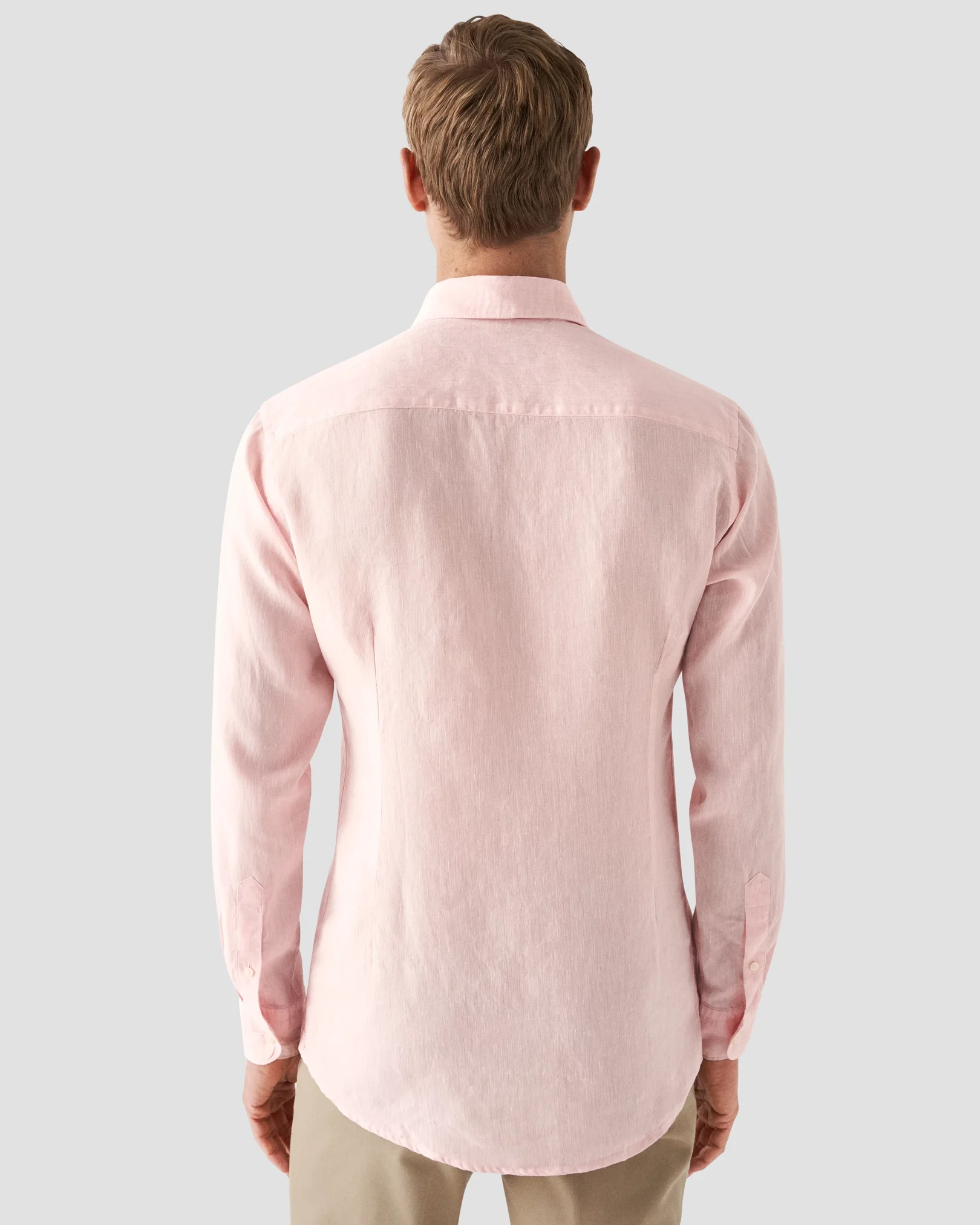 Pink Linen Shirt - Wide Spread - Eton