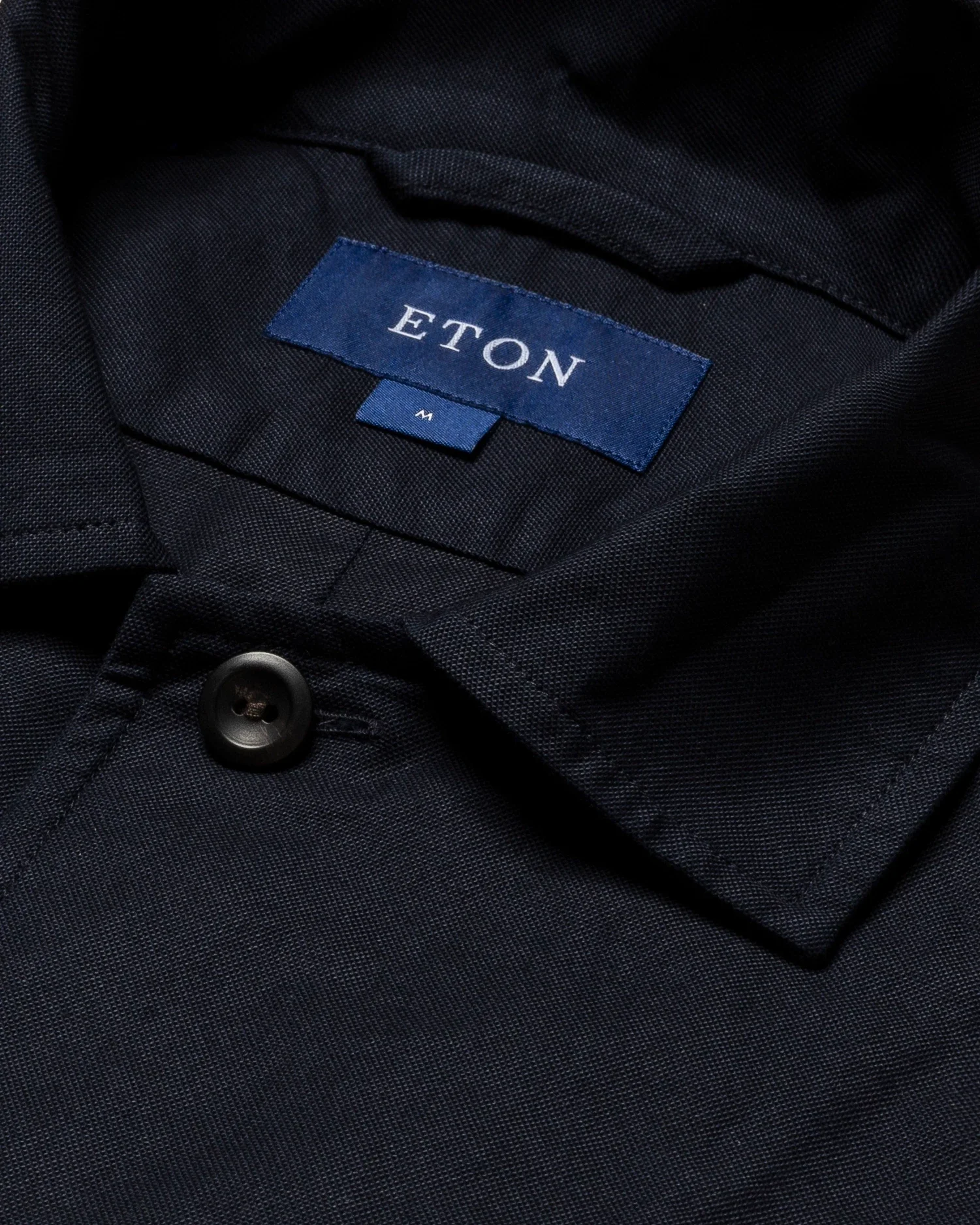 Dark Blue Heavy Oxford Overshirt - Eton