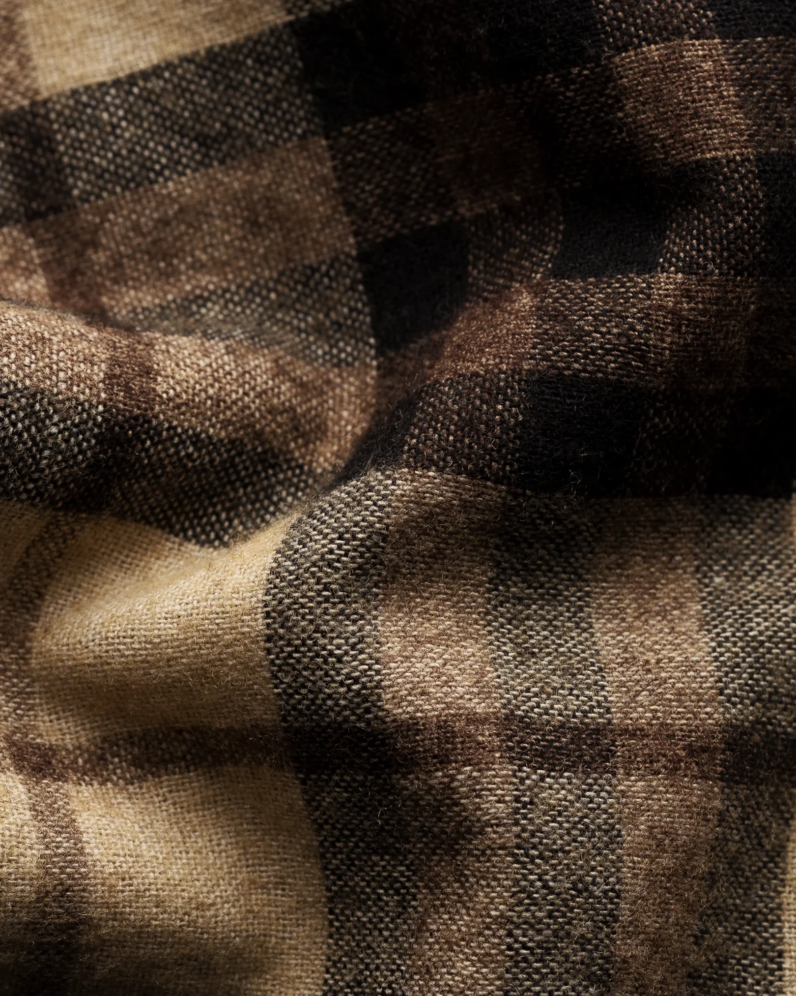 Brown Checked Cotton–wool-cashmere Overshirt - Eton