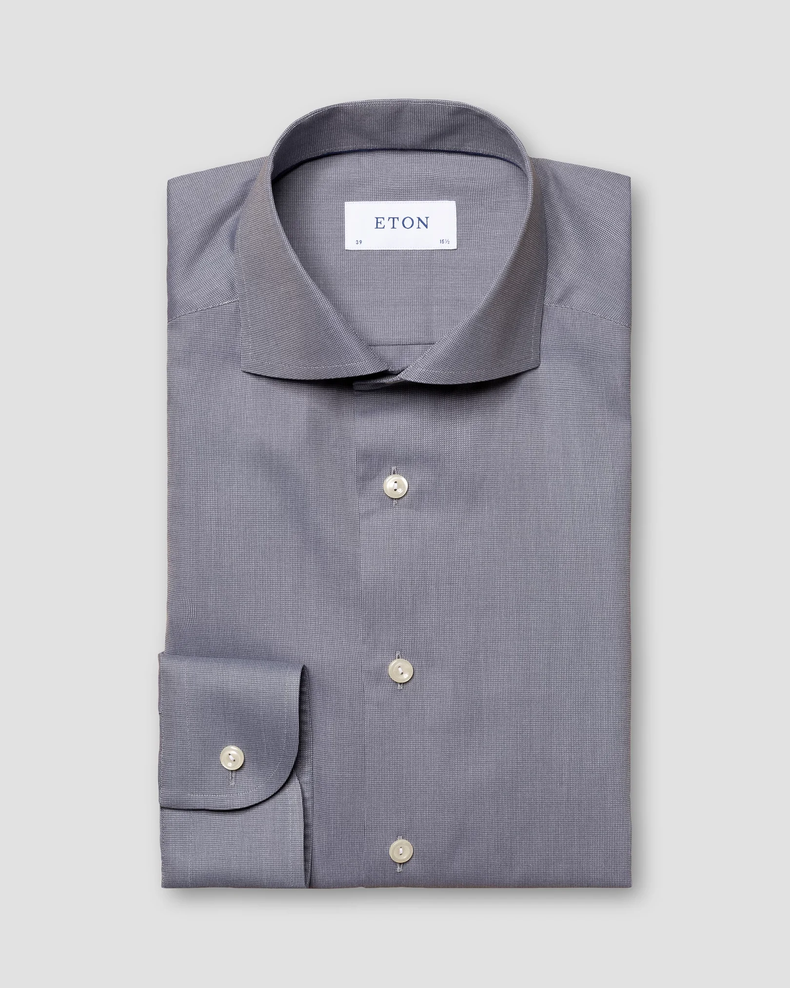 Gray Wrinkle-Free Flannel Shirt - Eton