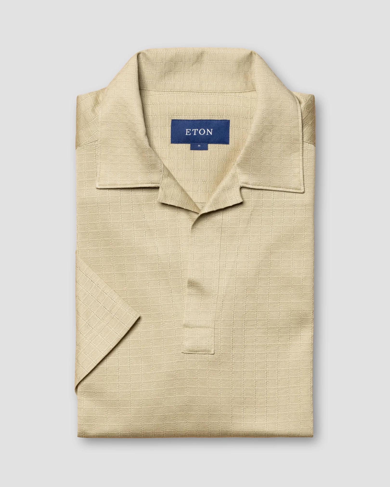 Brown Geometric Jacquard Filo di Scozia Polo Shirt - Short Sleeve - Eton