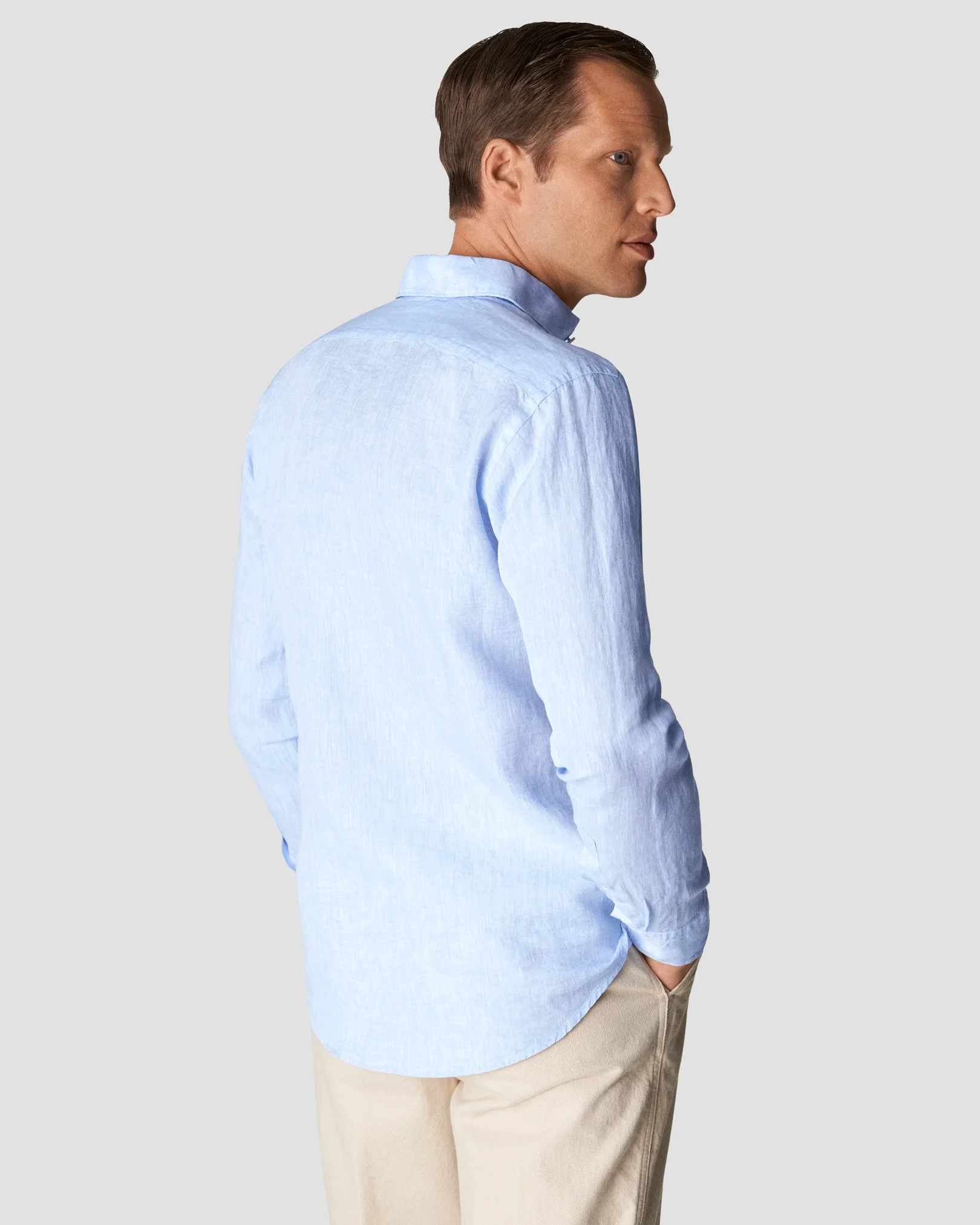 Light Blue Linen Shirt - Eton