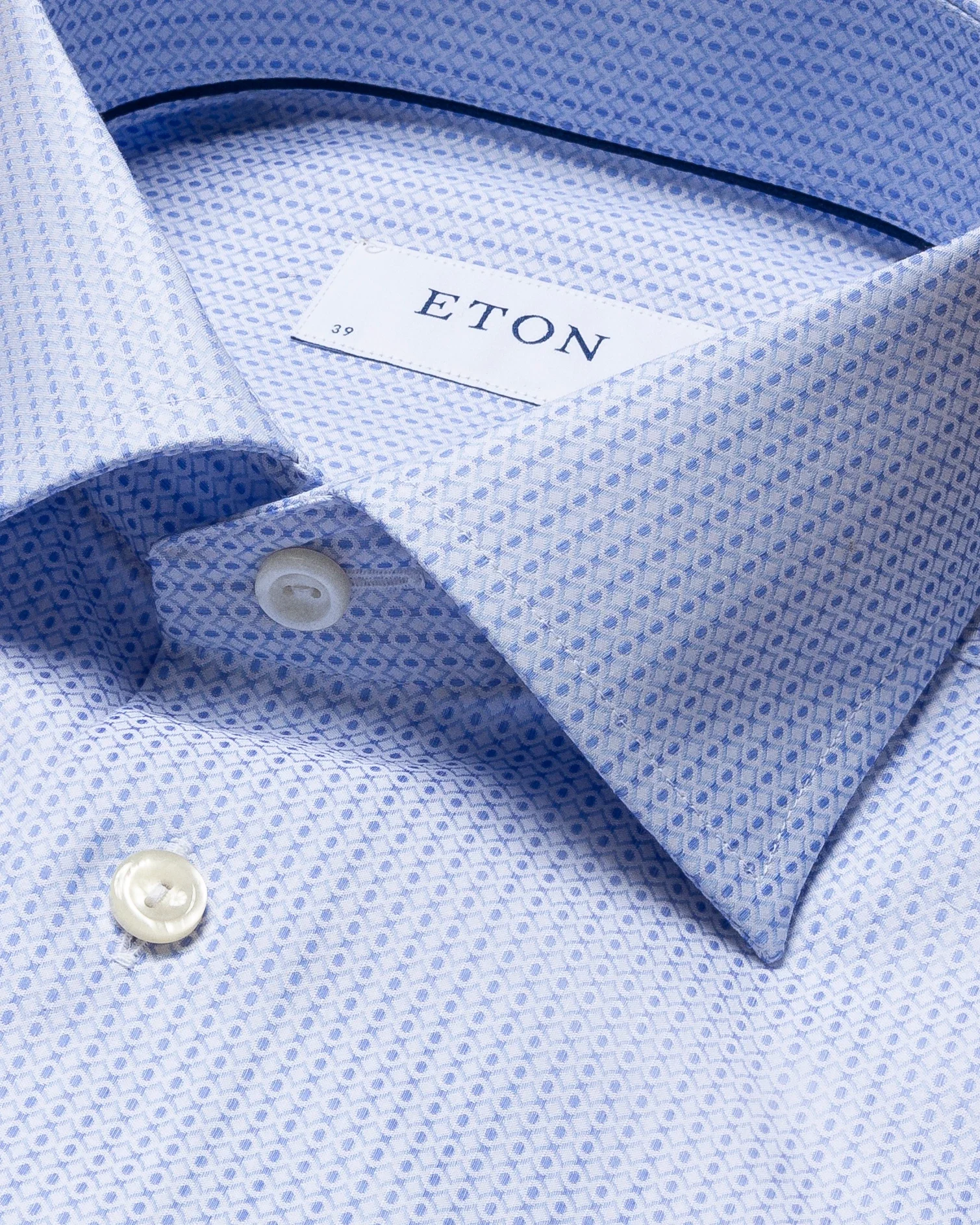Blue Brocade Shirt - Eton