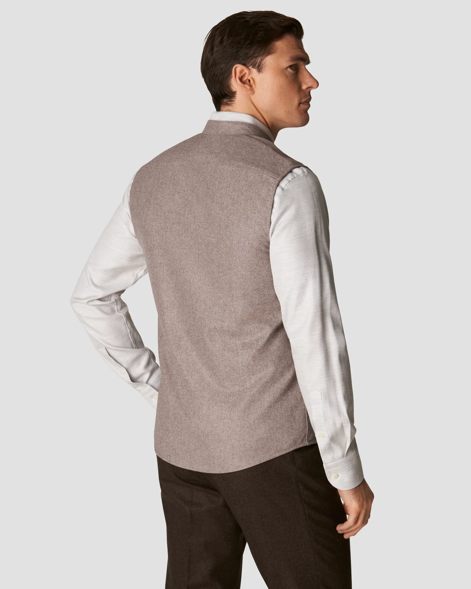 Beige Wool-Cashmere Flannel Vest - Eton