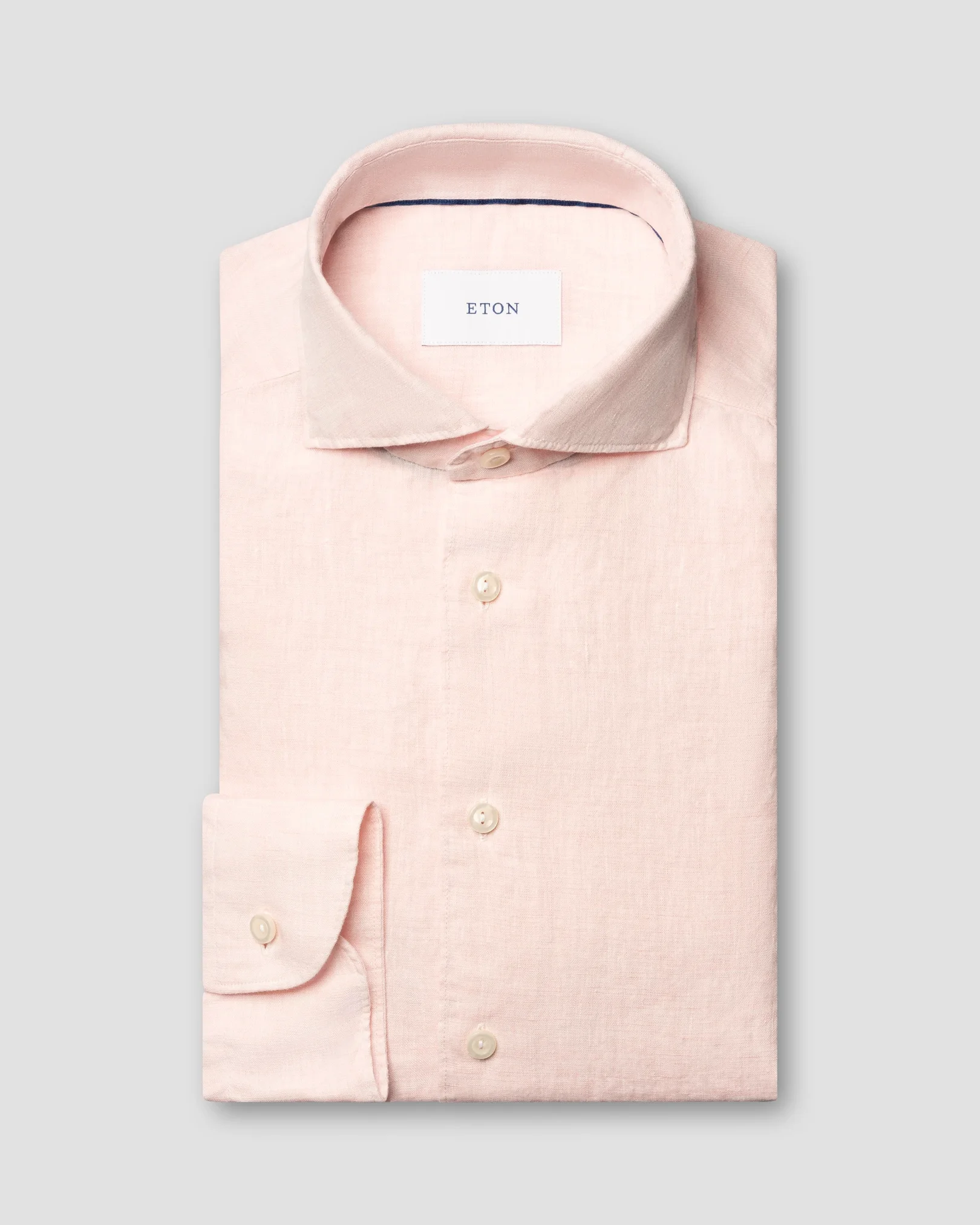Pink Linen Shirt - Wide Spread - Eton