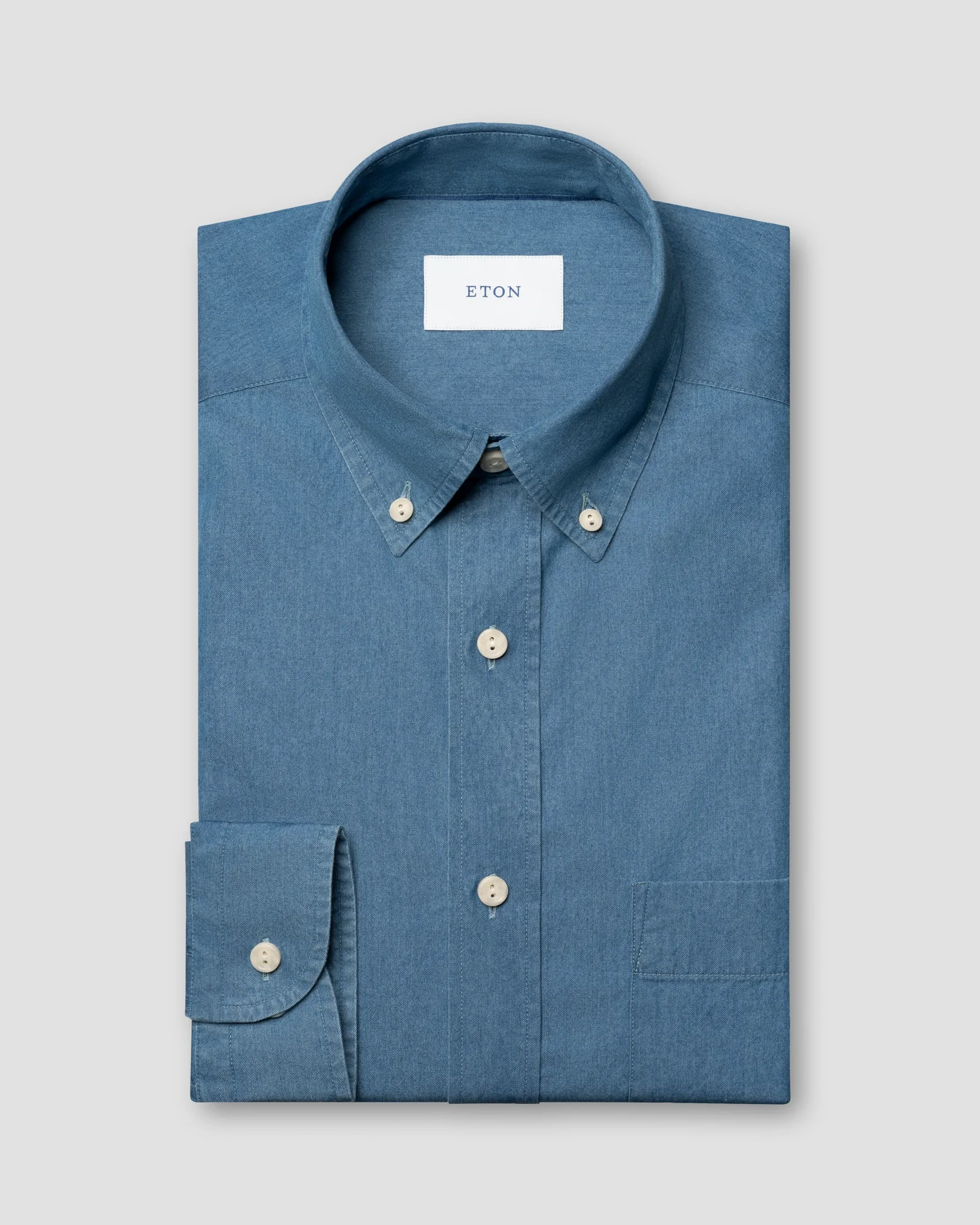 Light Blue Denim Shirt - Eton