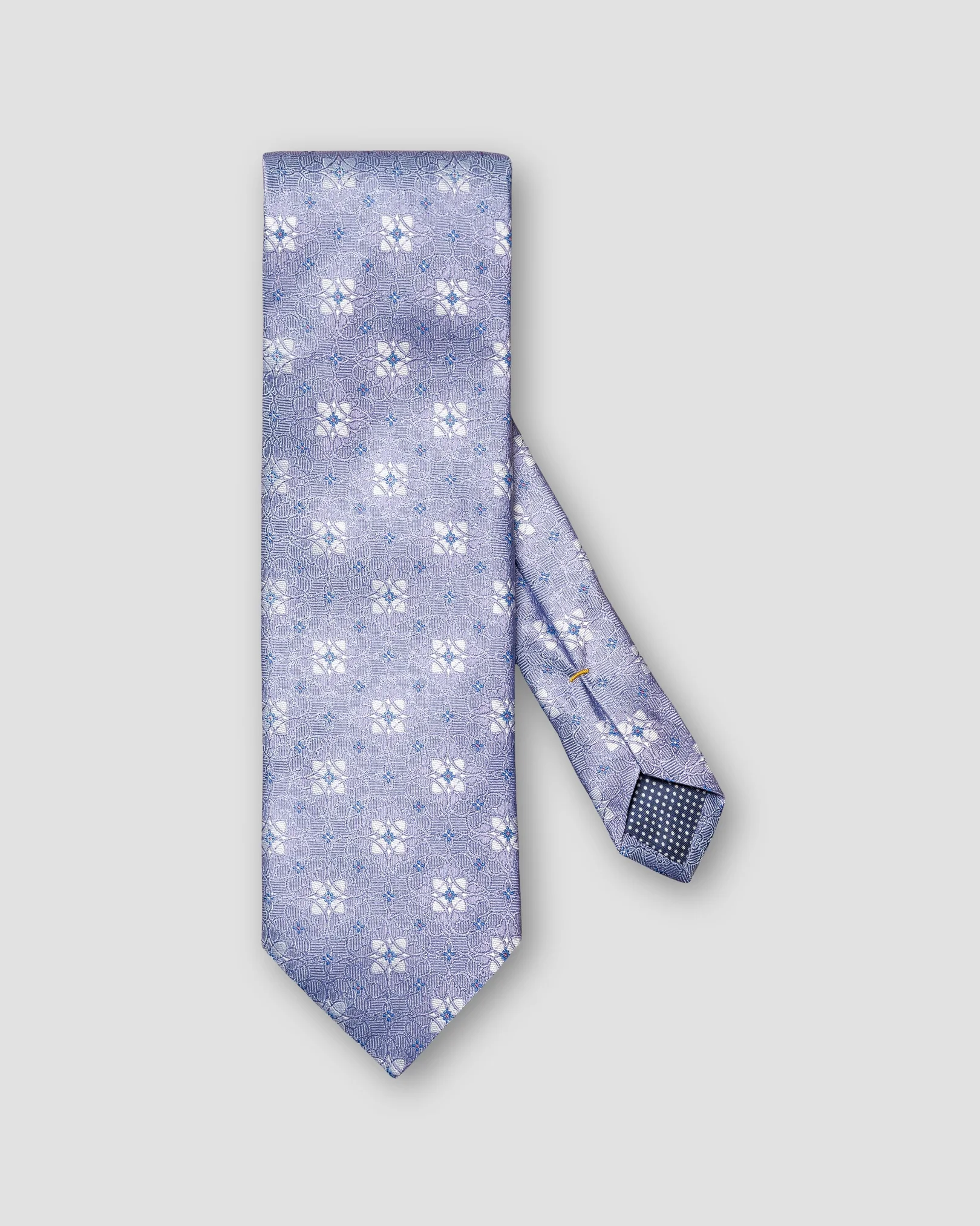 Light Purple Floral Print Silk Tie - Eton