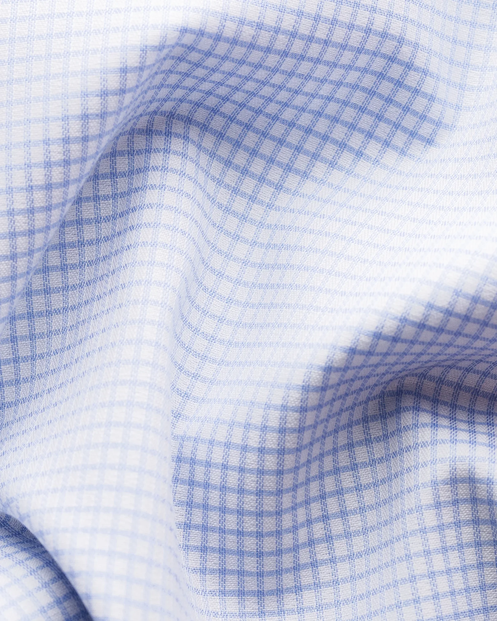 Blue Micro Check Stretch Shirt - Eton