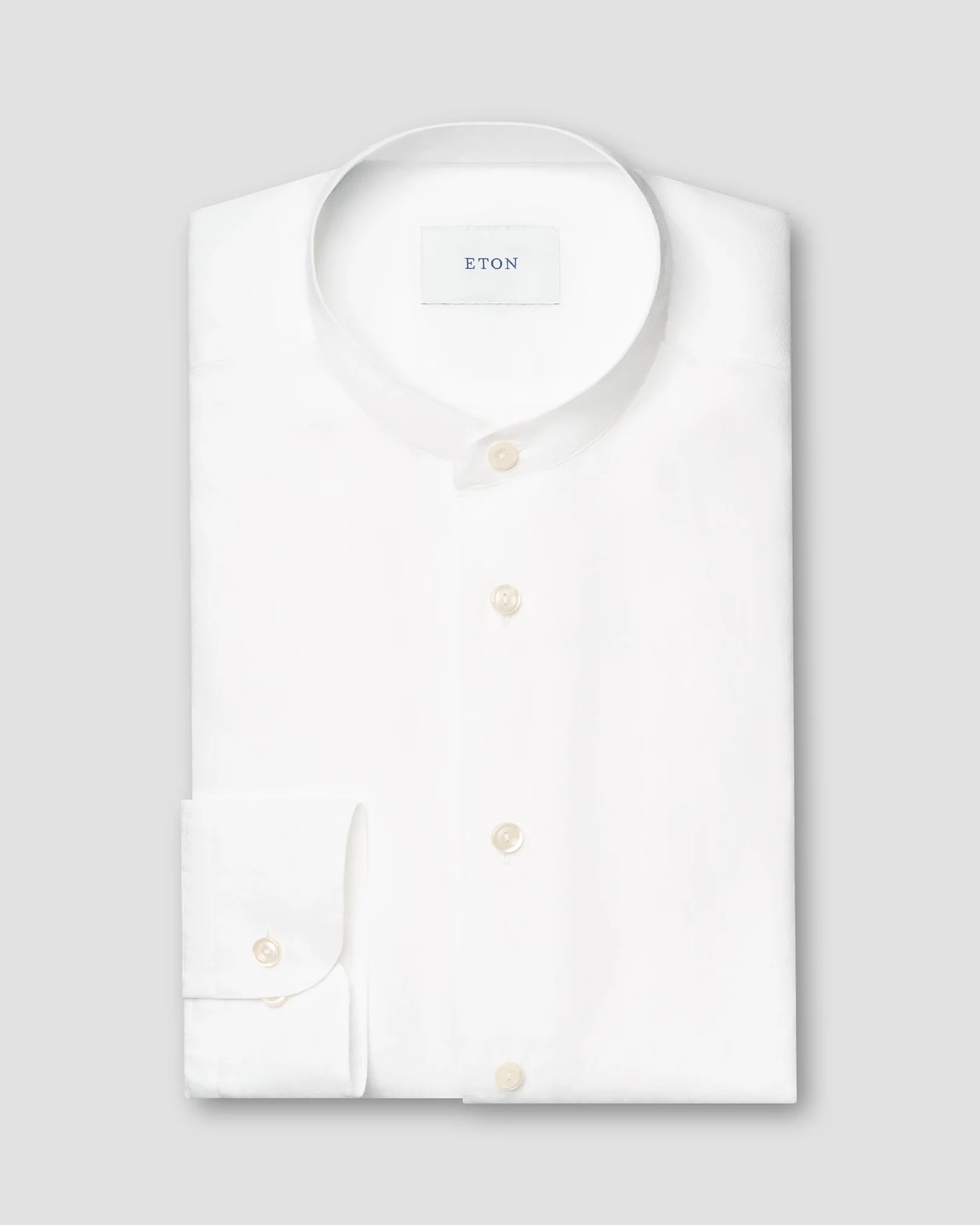 Solid Plain Weave Linen Shirt - Eton