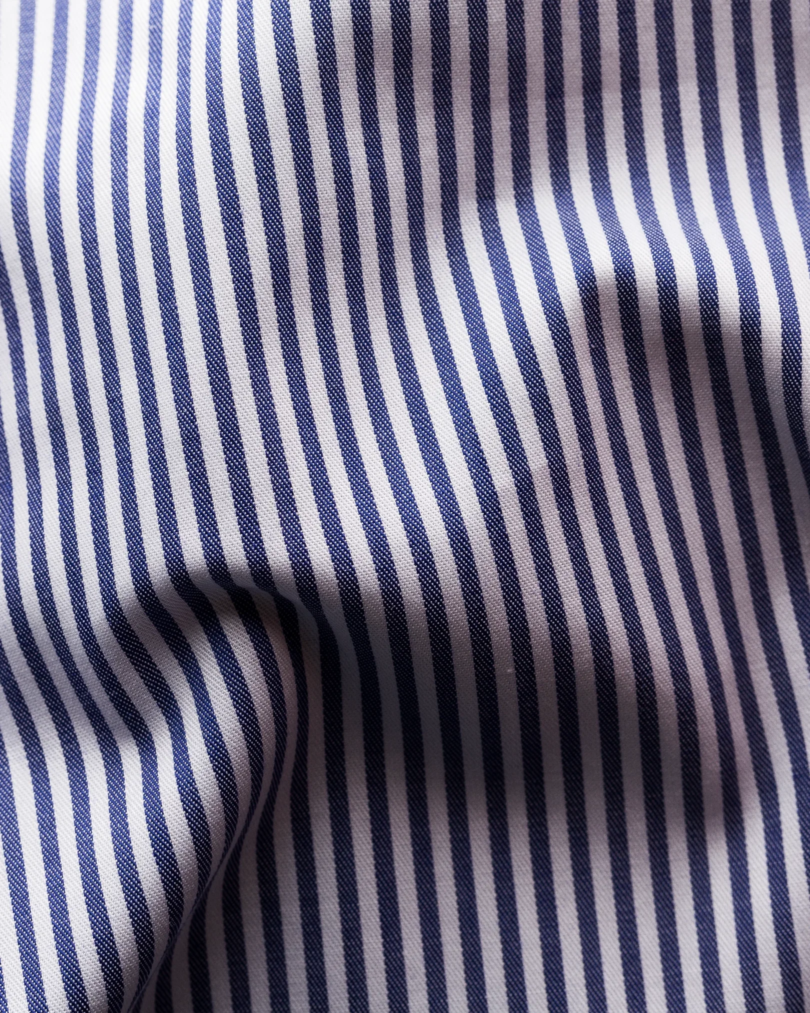 Sky blue striped stretch shirt – navy buttons - Eton
