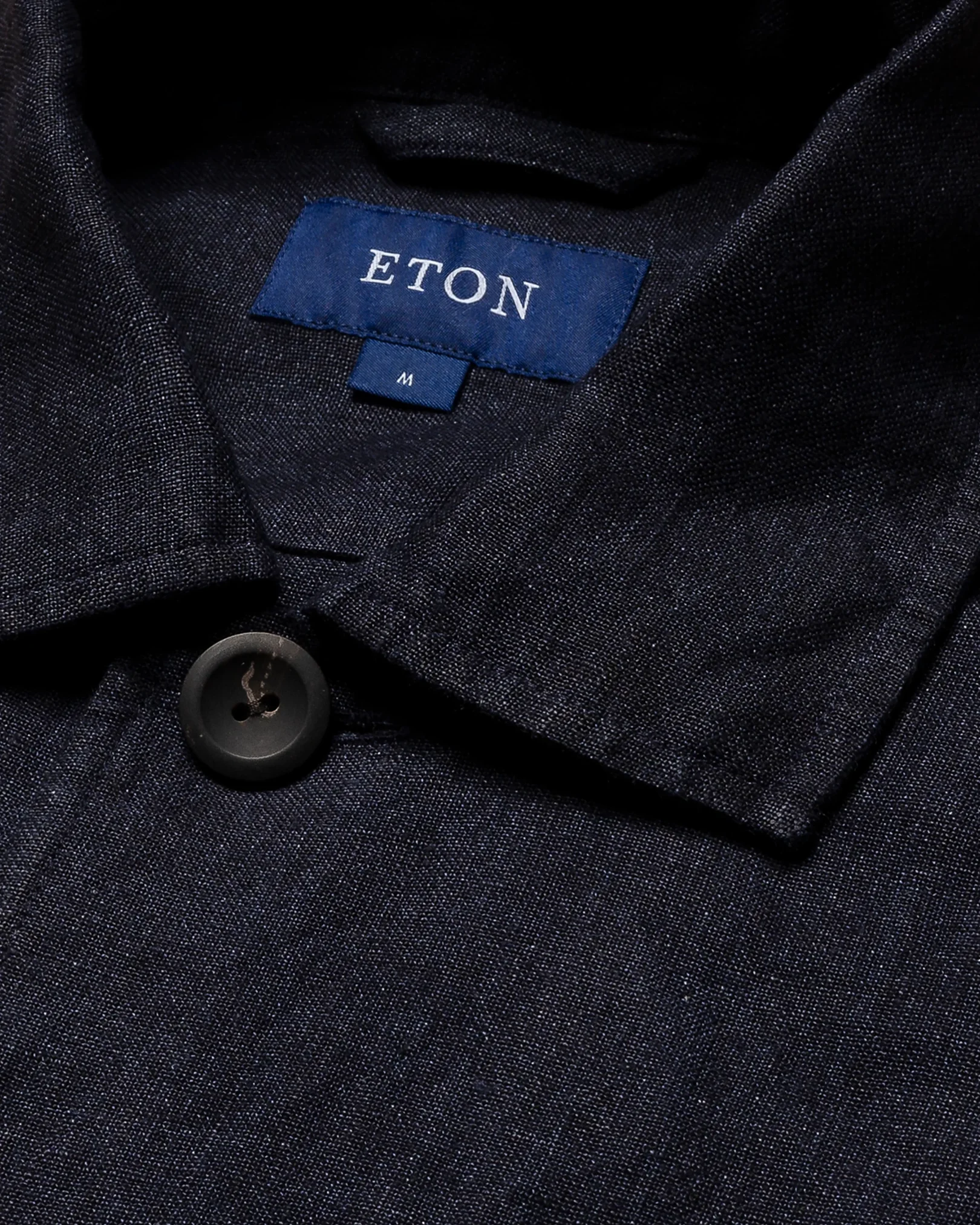 Navy Linen Twill Overshirt - Eton