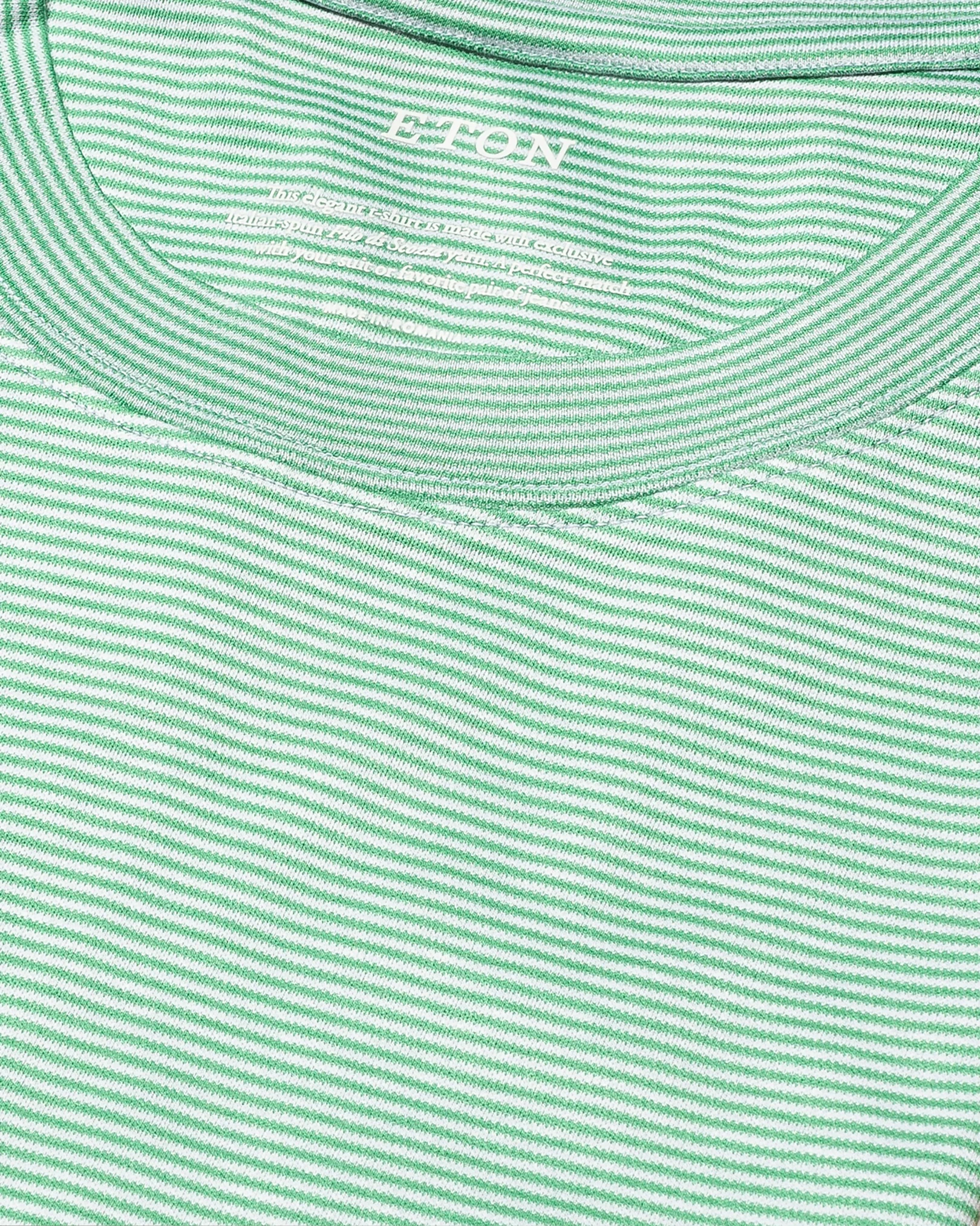 Green Striped Filo di Scozia T-Shirt - Eton